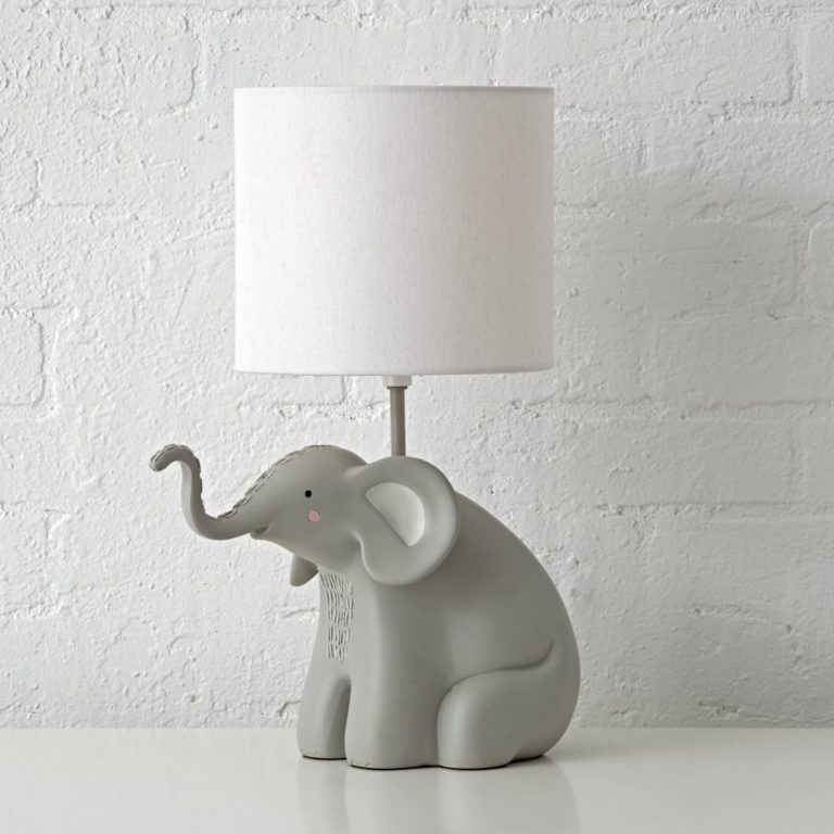 Cutie chuckle under the Elephant lamp for nursery - Warisan Lighting