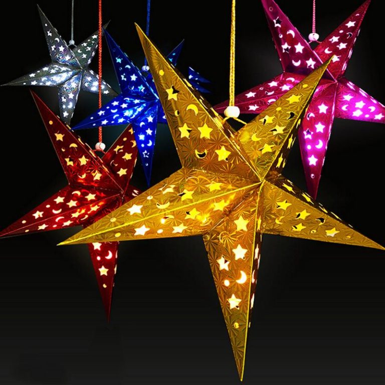 Paper star lamp - 16 ways to give unusual feelings to your party ...