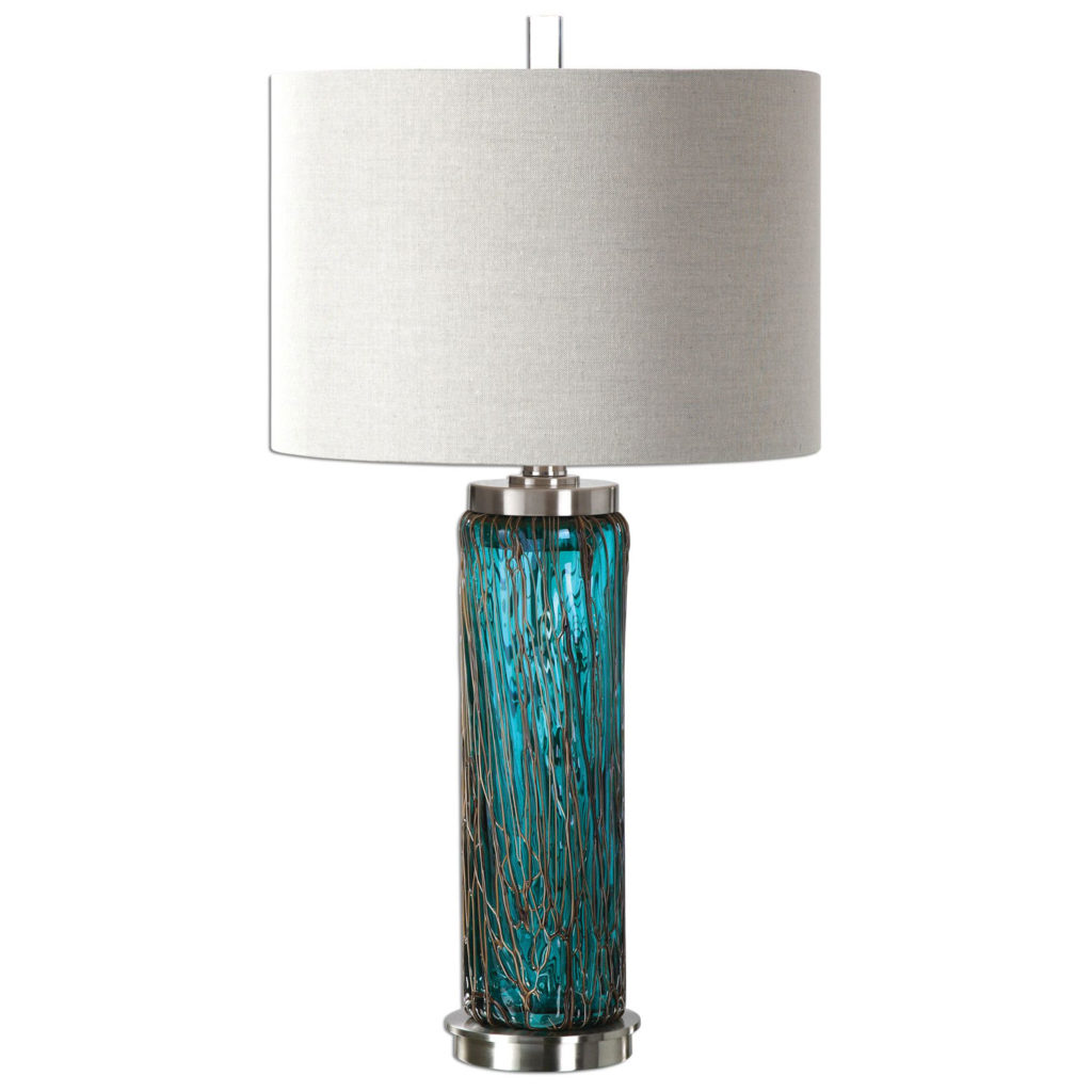 Teal glass lamp - creation of harmony within the room - Warisan Lighting