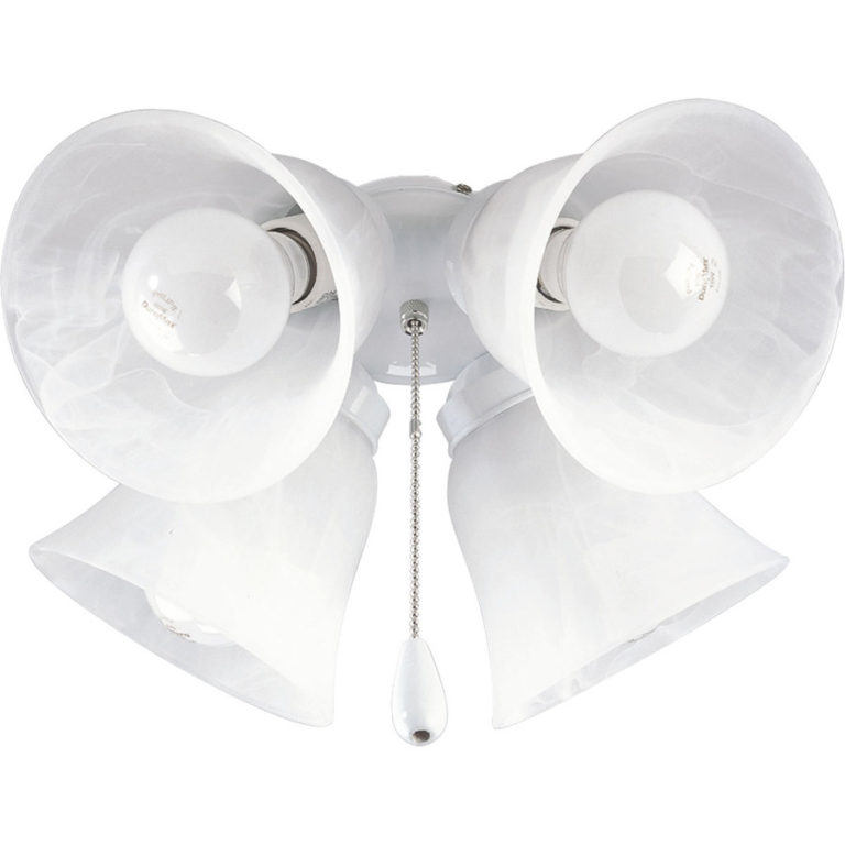 White Ceiling Fan Light Kit - Warisan Lighting