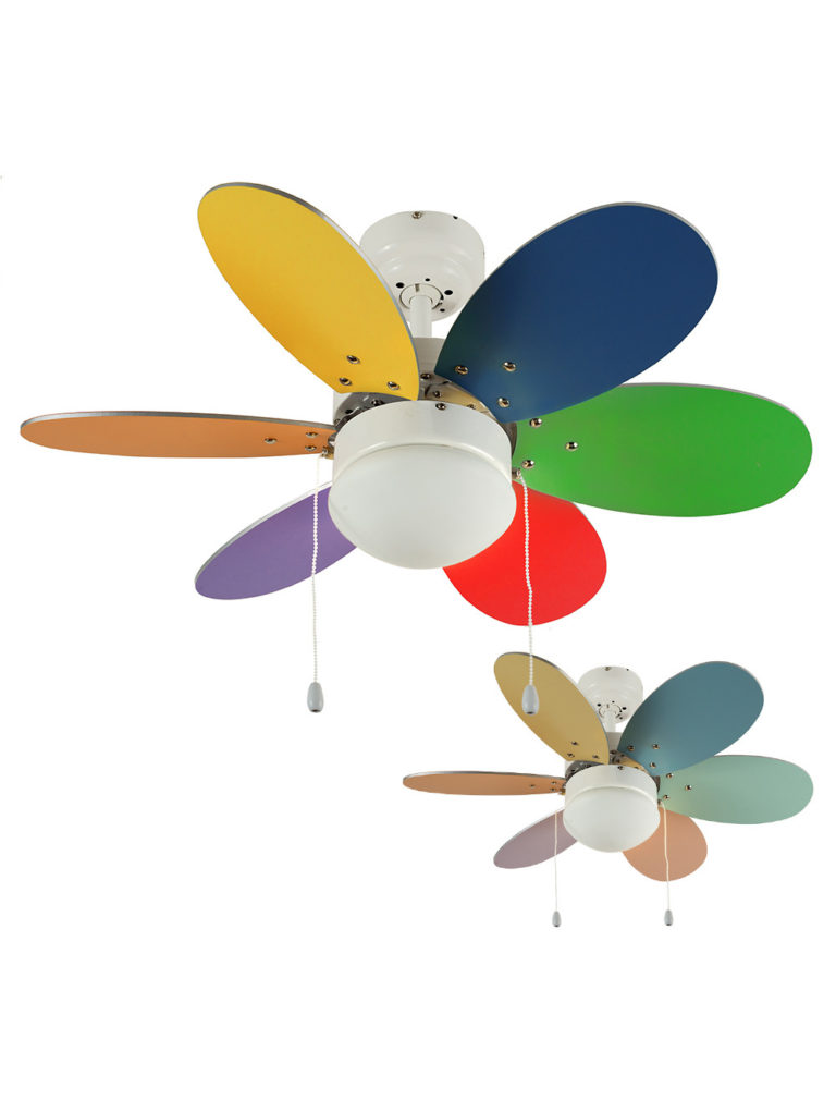 Multi colored ceiling fan for the style of your rooms - Warisan Lighting